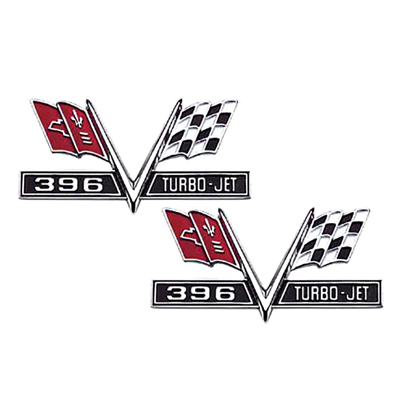 65-67 Chevrolet Fullsize Passenger Car "396 Turbo Jet" Front Fender Emblems